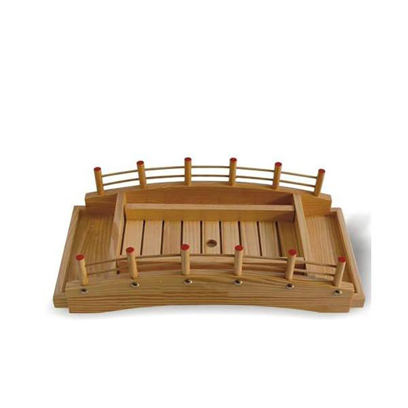 China Wooden Sushi Bridge Serving Tray Plate for Restaurant ...
